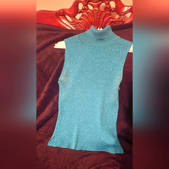 Tops | Turquoise Turtle Neck Short Sleeve | Poshmark